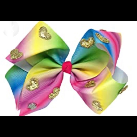 JoJo Siwa | Accessories | Jojo Siwa Girls Rainbow Bow With Gold Hearts ...